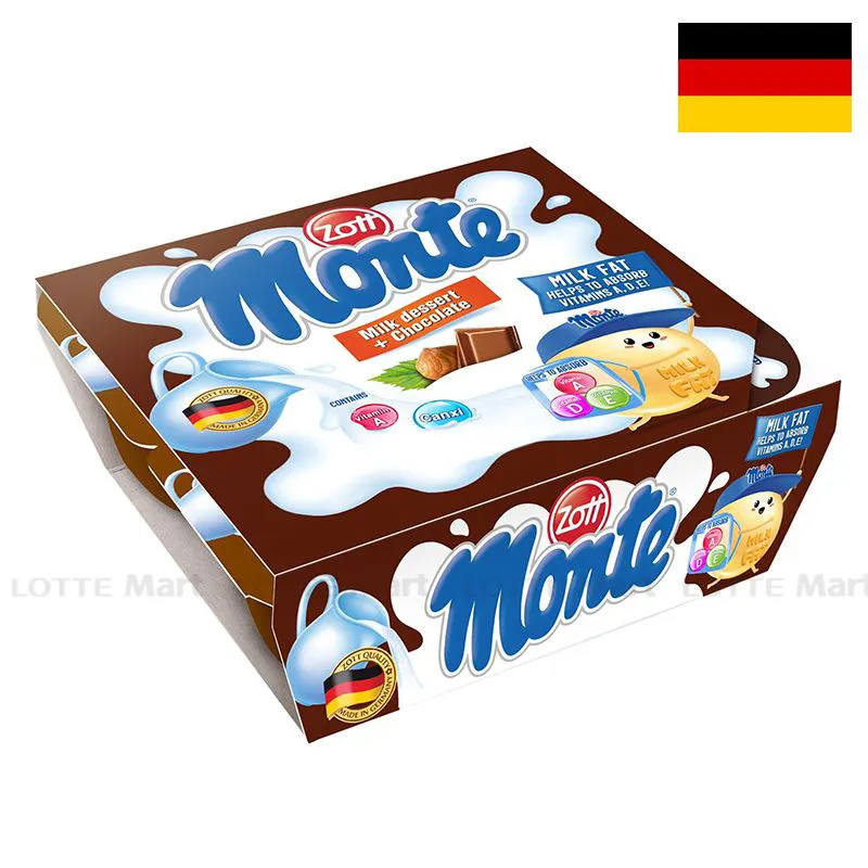 Váng Sữa Zott Monte Vị Socola Lốc 4 Hũ 55G