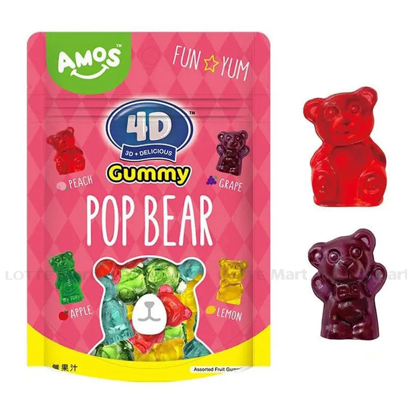 Kẹo Dẻo Amos Gấu Pop 4D Gói 72g