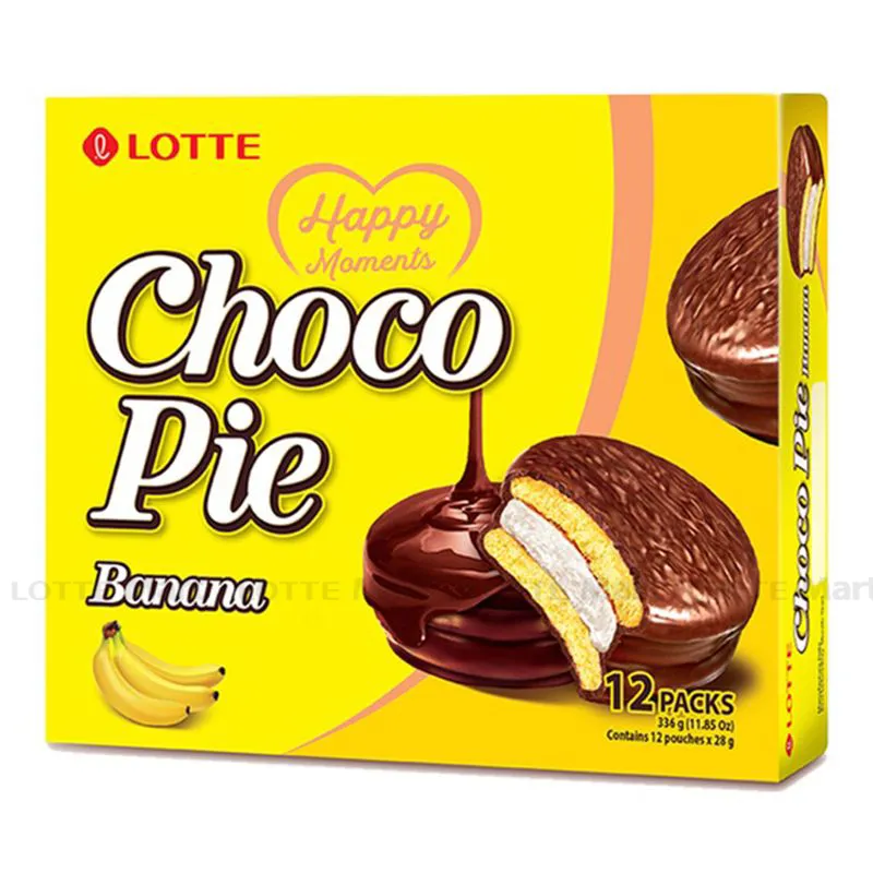 Bánh Lotte Chocopie Chuối Hộp 12 Gói x 336G