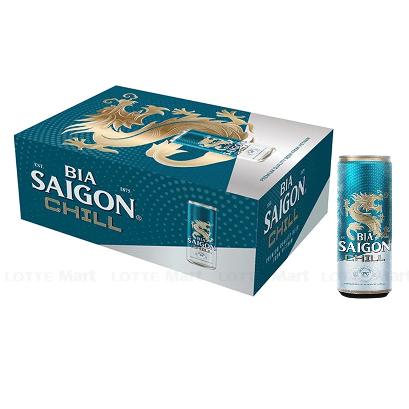 Thùng 24 Lon Bia Sài Gòn Chill 330ml/Lon