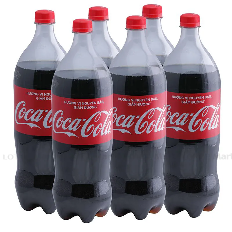 Lốc 6 Chai Nước Ngọt Coca Cola Giảm Đường 1.5L/Chai