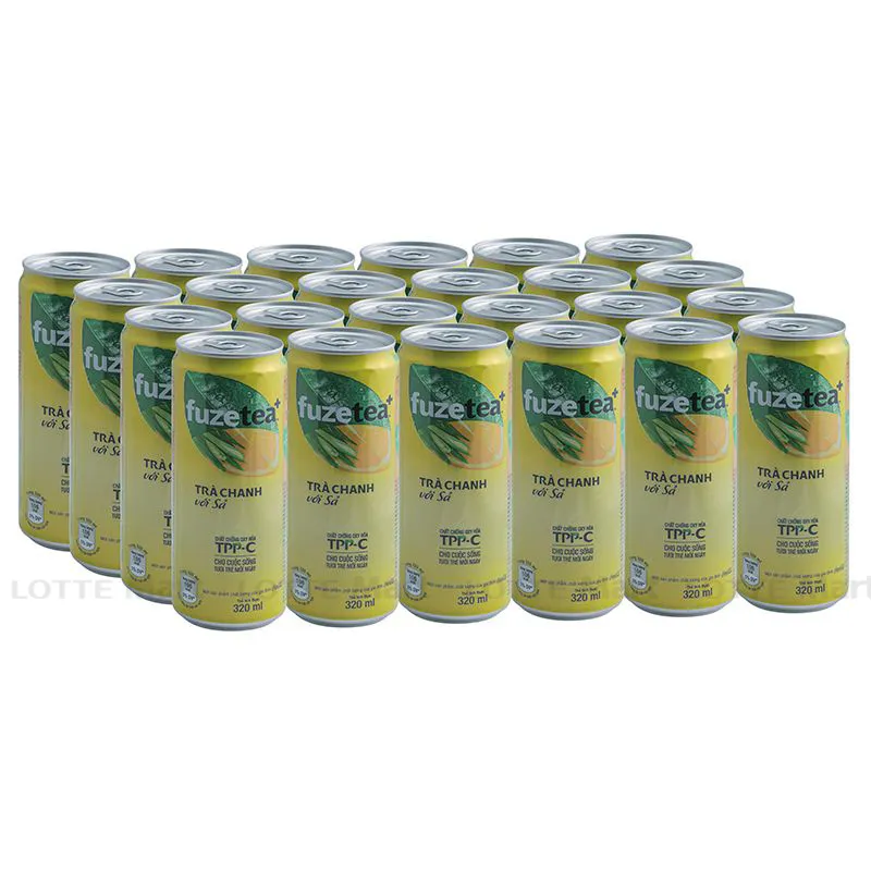Lốc 24 Lon Trà Chanh Sả Fuze Tea Plus 320ml/Lon