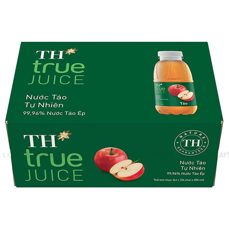 Thùng 24 Chai Nước Ép Táo TH True Juice 350ml/Chai