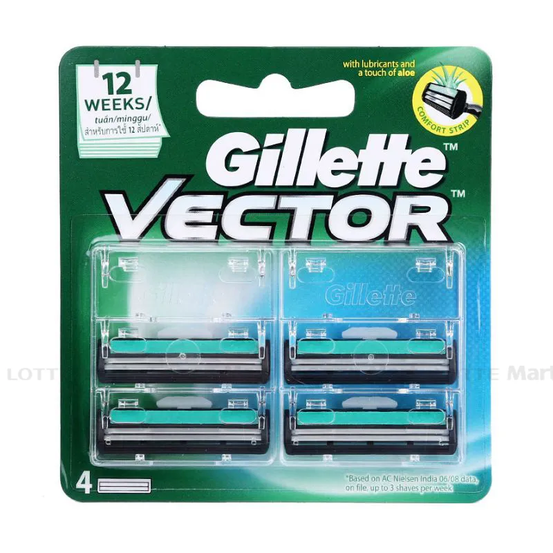 Lưỡi Dao Cạo Gillette Vector Plus Vỉ 4 Cái