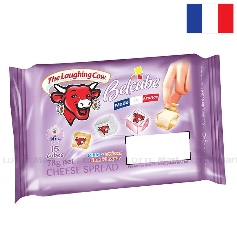 Phô Mai Vuông Con Bò Cười Belcube Màu Tím 15 Viên Gói 78G
