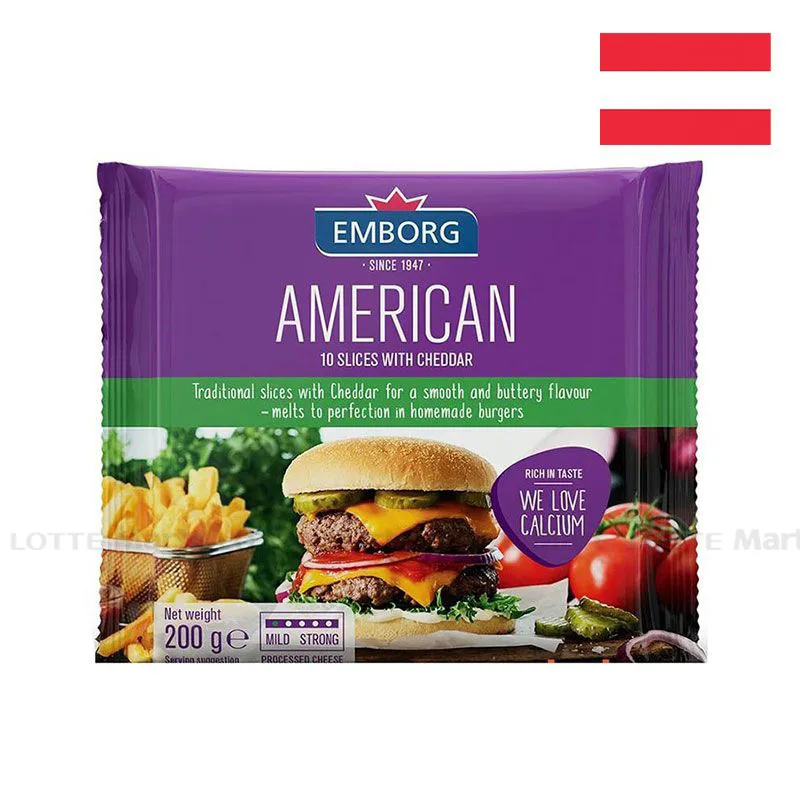 Phô Mai Lát Emborg Cheddar American Gói 200g