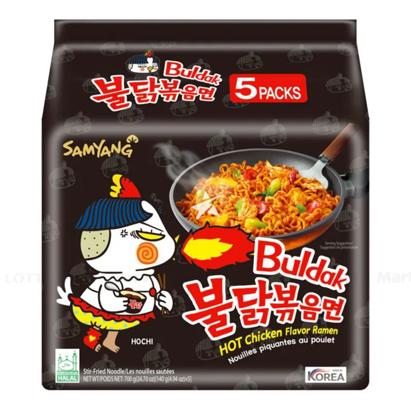 Mì Khô Gà Cay Samyang 700G (140G x 5 Gói)