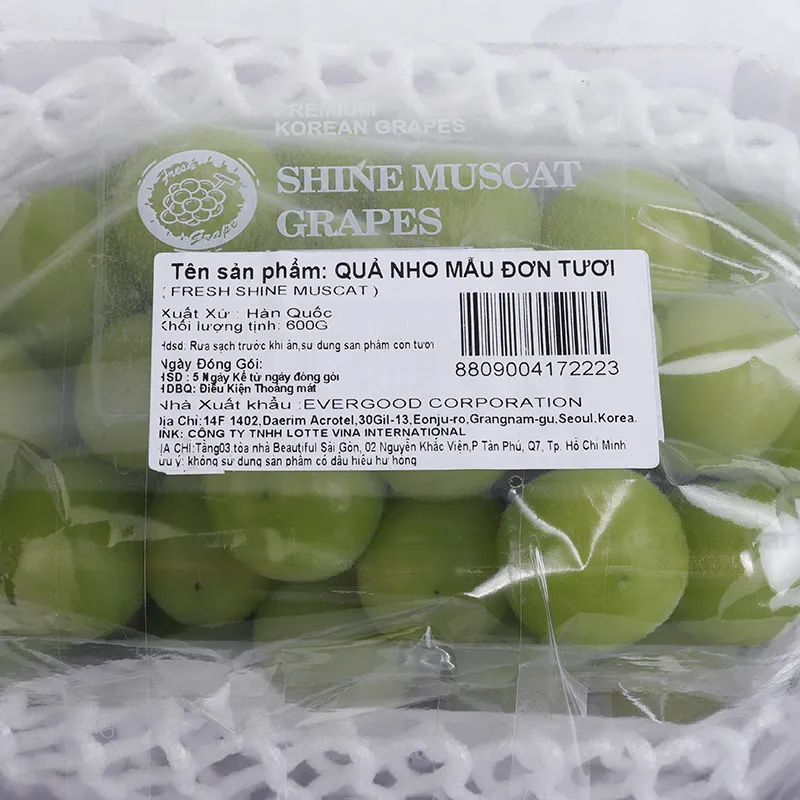 Nho mẫu đơn Shine Muscat nhập khẩu Hàn Quốc 600g