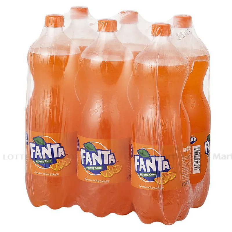 Lốc 6 Chai Nước Ngọt Có Gas Fanta Cam 1.5L/Chai