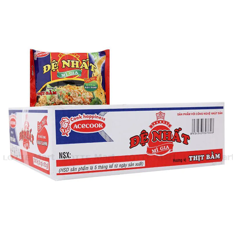 Thùng Mì Acecook Đệ Nhất Mì Gia Vị Thịt Bằm (82G x 30 Gói)