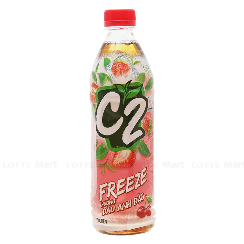 Trà Xanh C2 Hương Dâu Anh Đào Chai 455ml