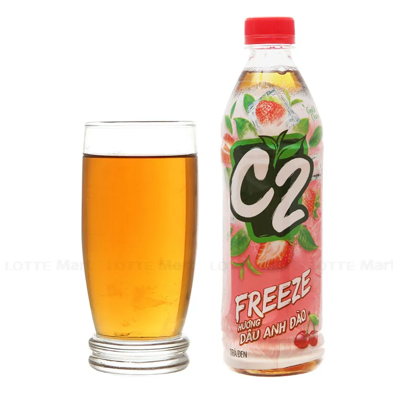 Trà Xanh C2 Hương Dâu Anh Đào Chai 455ml