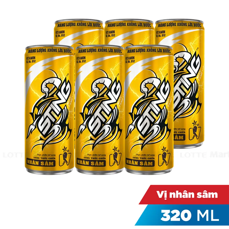 Nước Tăng Lực Sting Gold Lốc 6 Lon 320ml