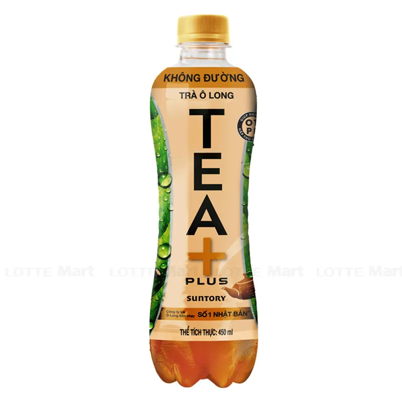 Trà Ôlong Không Đường Tea Plus Chai 455ml