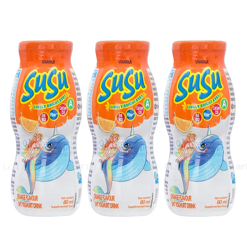 Sữa Chua Uống Tiệt Trùng Vinamilk Susu Hương Cam Lốc 6 Chai 80ml