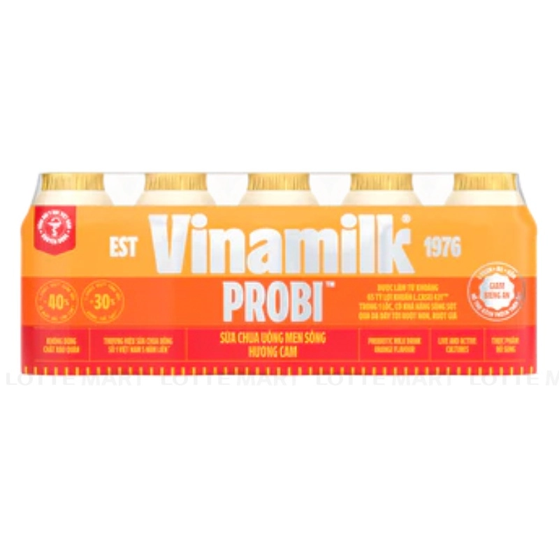 Sữa Chua Uống Men Sống Vinamilk Probi Pedia+ Hương Cam Lốc 5 Chai 65ml