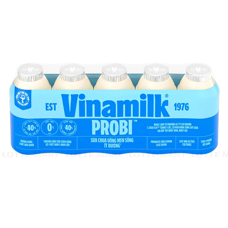 Sữa Chua Uống Vinamilk Proby Ít Đường Lốc 5 Chai 65ml