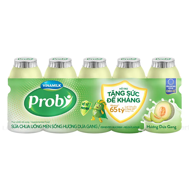 Sữa Chua Uống Vinamilk Probi Hương Dưa Gang Lốc 5 Chai 65ml