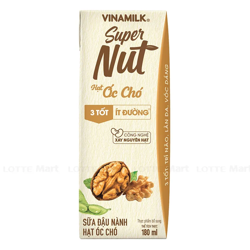 Sữa Đậu Nành Vinamilk Hạt Óc Chó Lốc 4 Hộp x 180ml