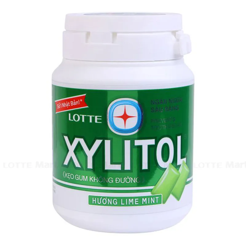 Kẹo Gum Xylitol Không Đường Hương Lime Mint Hũ 58g (Giao Mẫu Ngẫu Nhiên)
