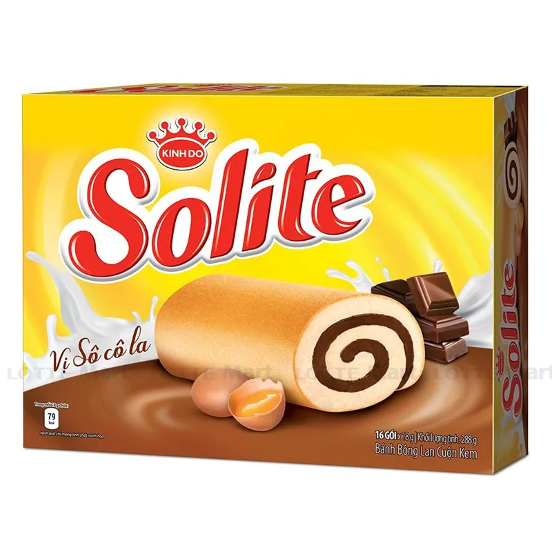 Bánh bông lan Solite cuộn kem socola 288G
