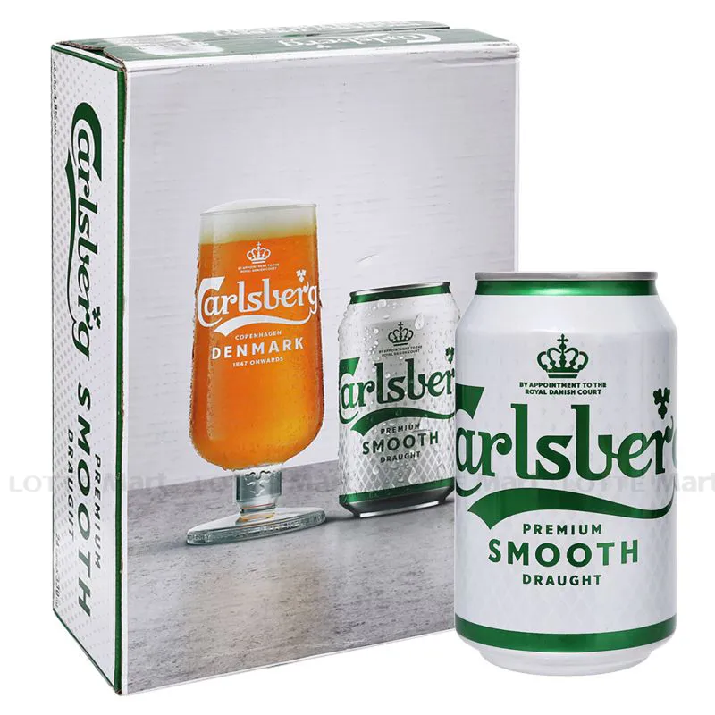 Thùng 24 Lon Bia Carlsberg Smooth Draught 330ml
