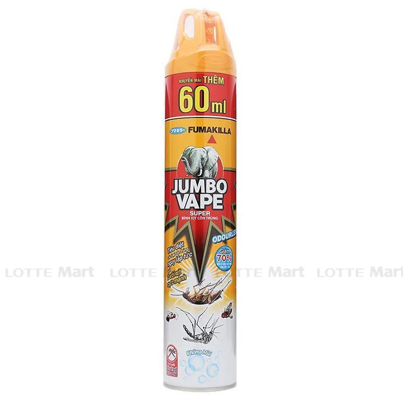 Bình Xịt Côn Trùng Jumbo Vape Không Mùi 600ml