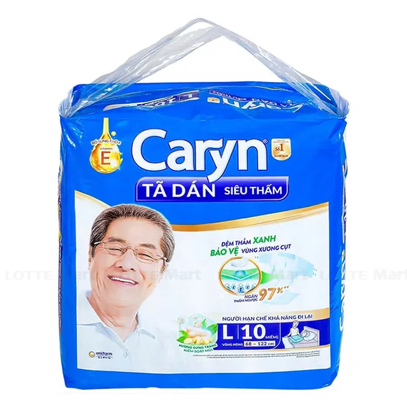 Tã Dán Người Lớn Caryn Size M-L 10 Miếng (Vòng Hông 68-122cm)