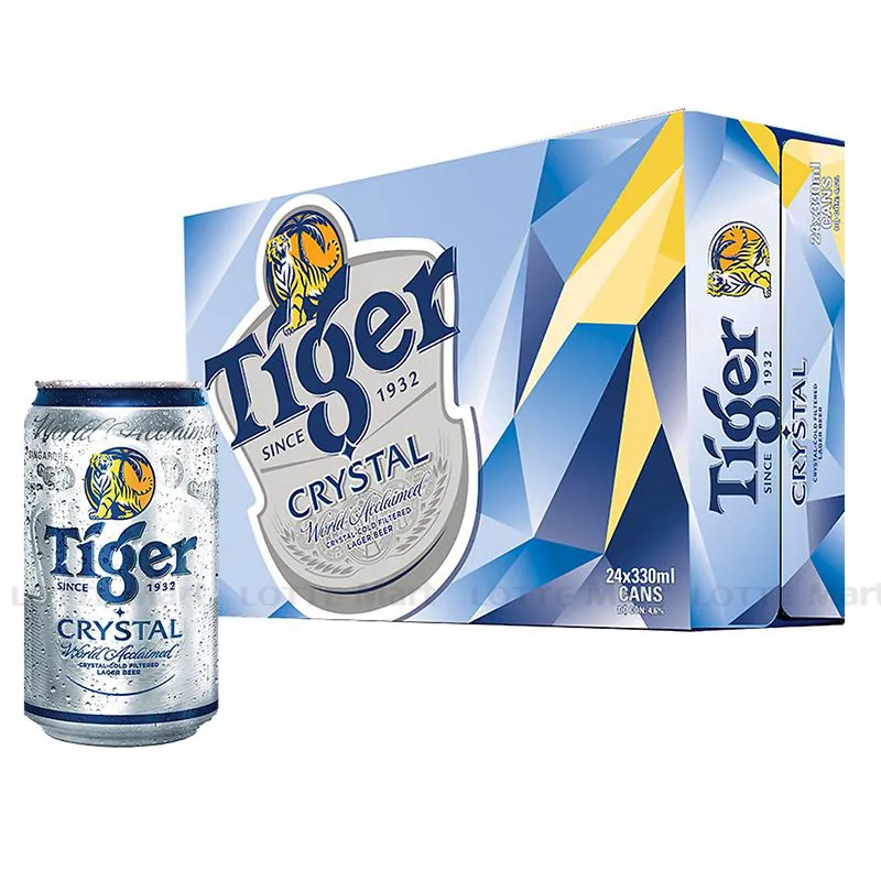 Thùng Bia Tiger Crystal (330ml x 24 Lon)