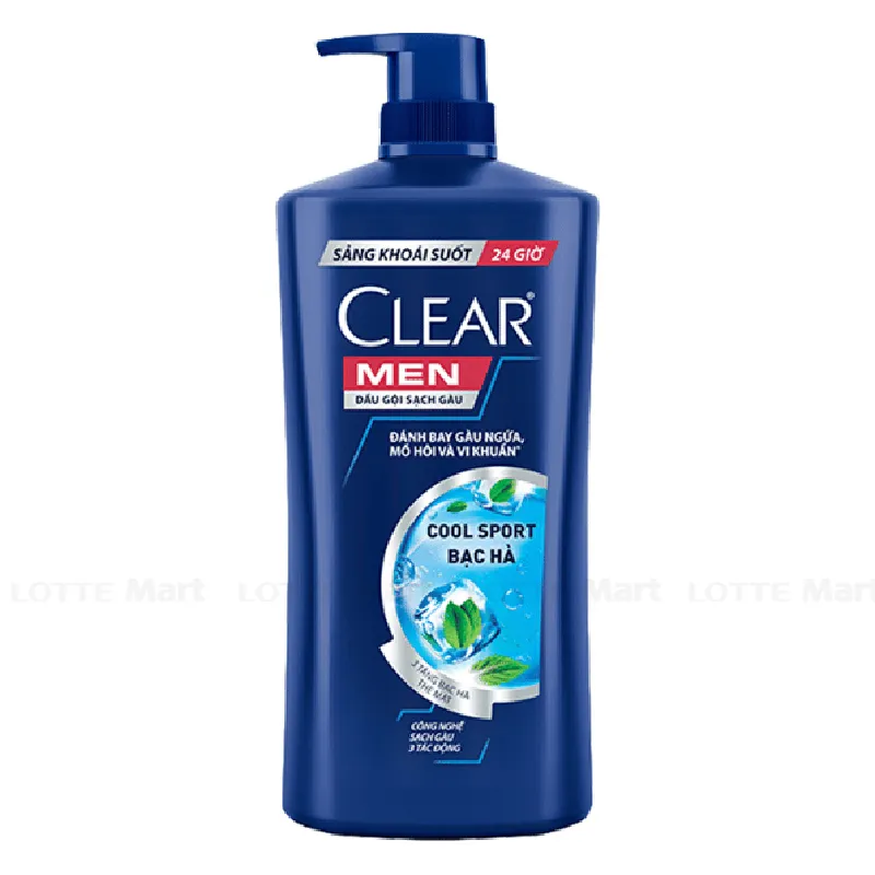 Dầu gội Clear Men Cool Sport Bạc Hà Sạch Gàu 630g