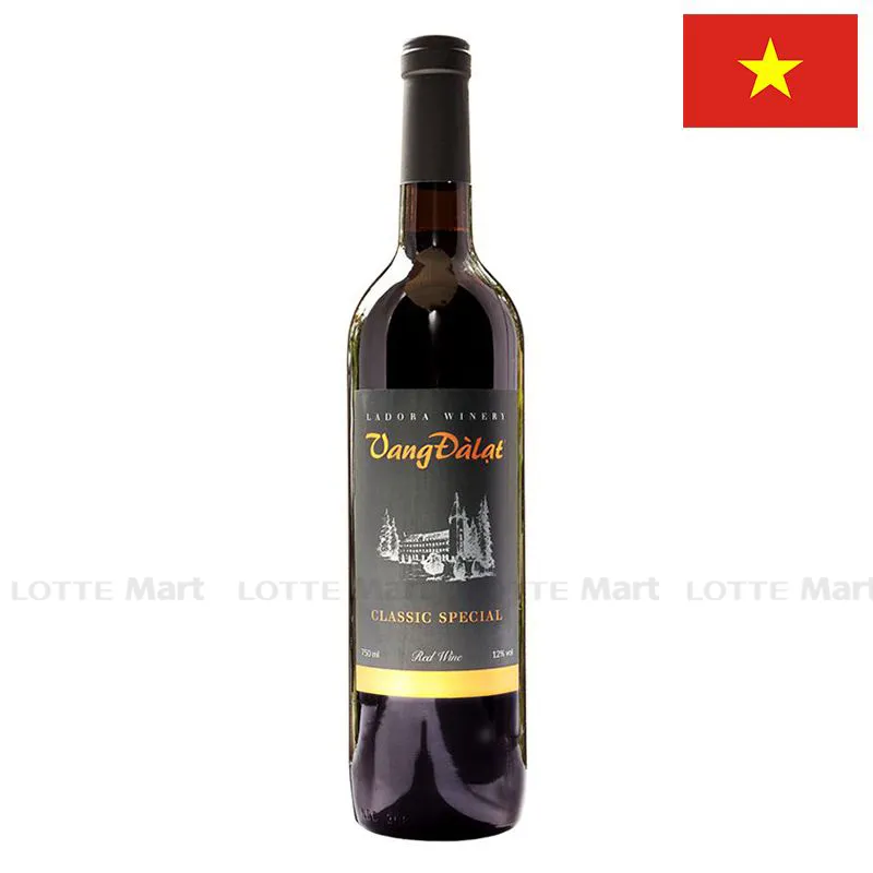 Rượu Vàng Đỏ Đà Lạt Classic 12% Vol Chai 750ml