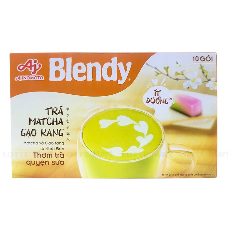 Trà Sữa Hòa Tan Blendy Matcha Gạo Rang 160g (16g x 10 Gói)