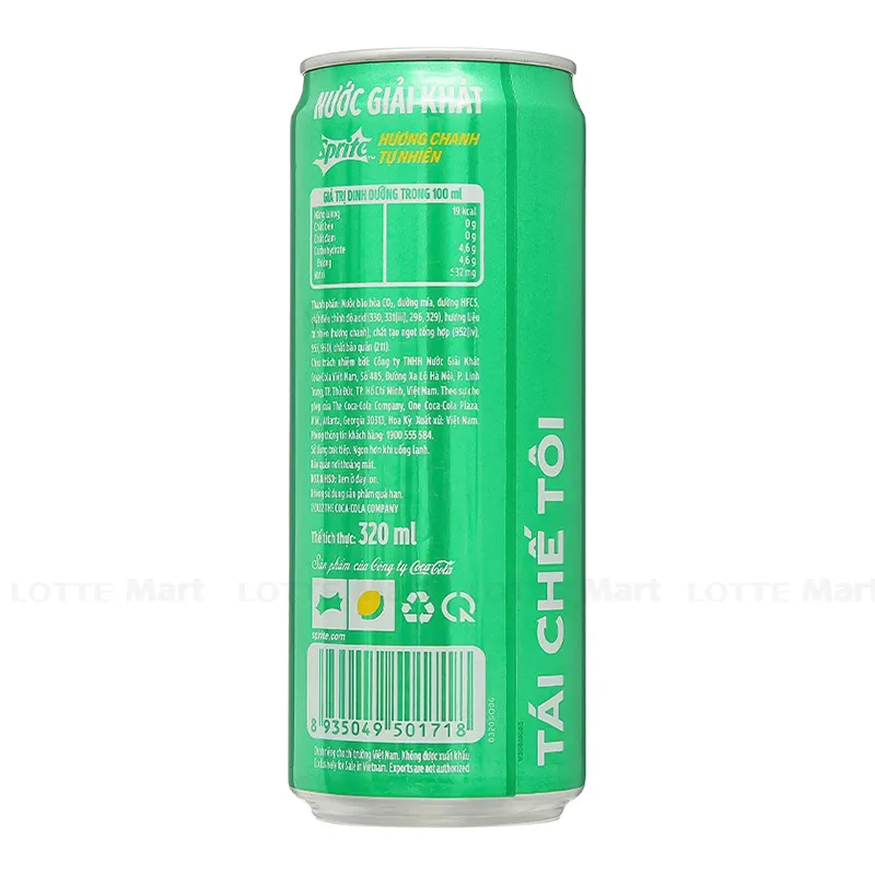 Nước Ngọt Sprite Sleek Hương Chanh 235ml