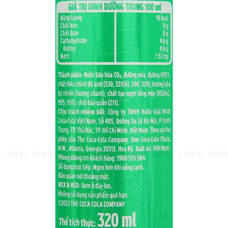 Nước Ngọt Sprite Sleek Hương Chanh 235ml