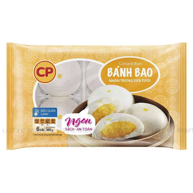 Bánh Bao CP Nhân Trứng Sữa Tươi Gói 270G (6 Cái)