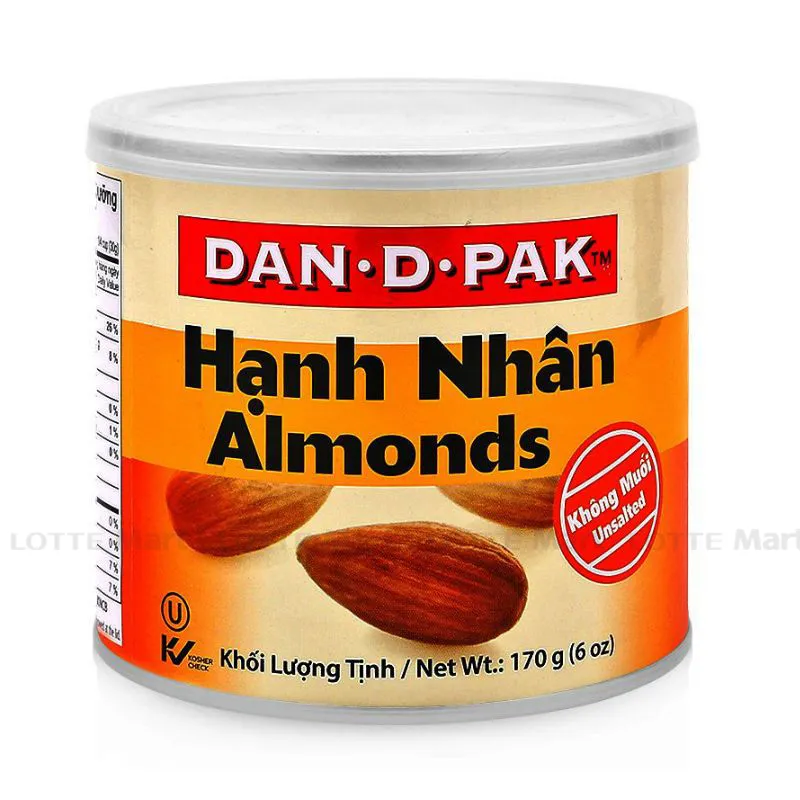 Hạnh nhân không muối Dan-D Pak 170G