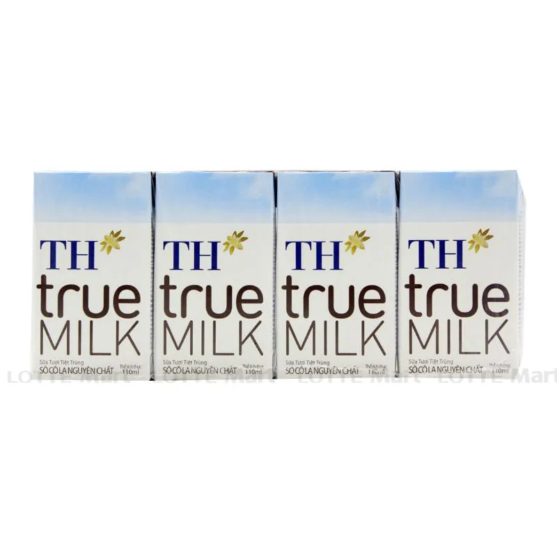 Sữa Tươi Tiệt Trùng TH True Milk Hương Socola Lốc 4 Hộp 110ml