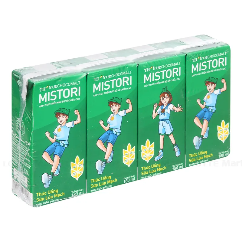 Thức Uống Sữa Lúa Mạch TH True Chocomalt Mistori Lốc 4 Hộp 180ml