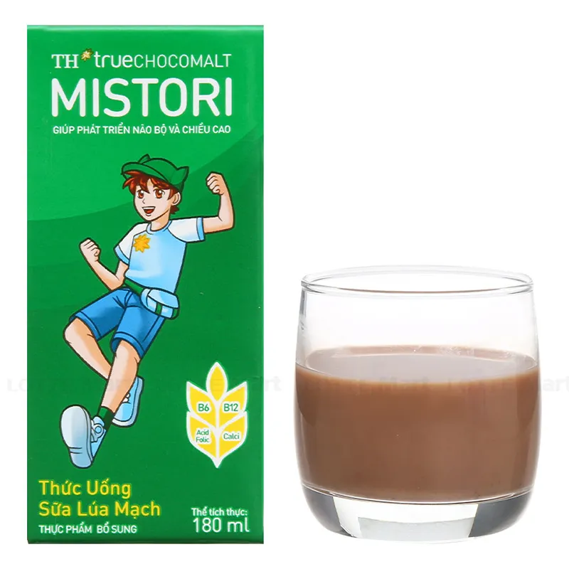 Thức Uống Sữa Lúa Mạch TH True Chocomalt Mistori Lốc 4 Hộp 180ml