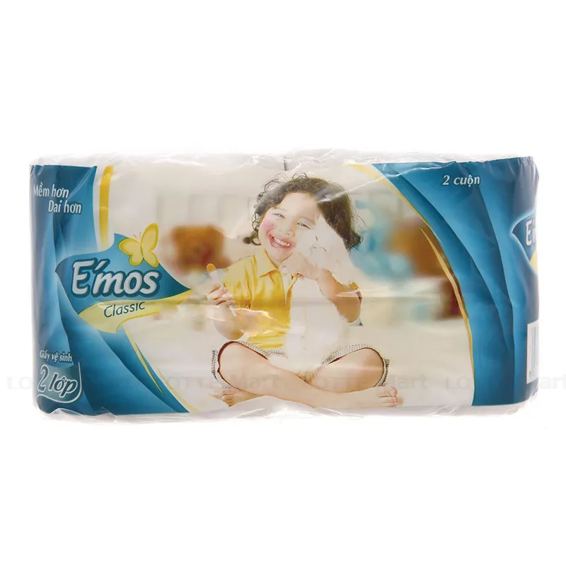 Giấy Vệ Sinh E'mos Classic 2 Lớp Lốc 12 Cuộn