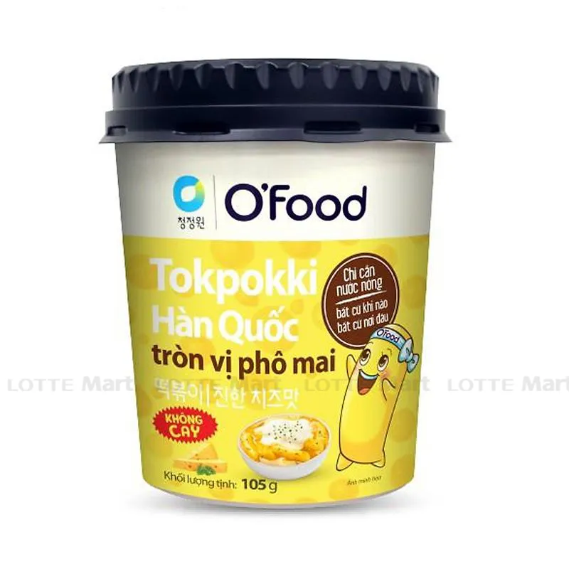 Tokbokki Hàn Quốc Tròn O'food Vị Phô Mai Ly 105G