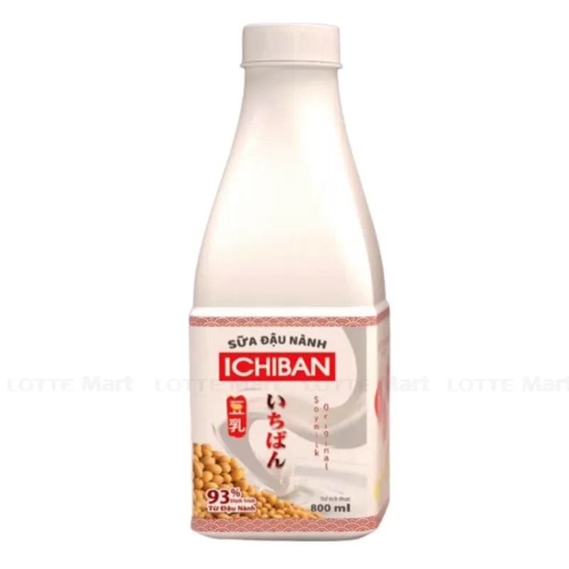 Sữa Đậu Nành Ichiban Nguyên Chất Ít Đường Chai 350ml