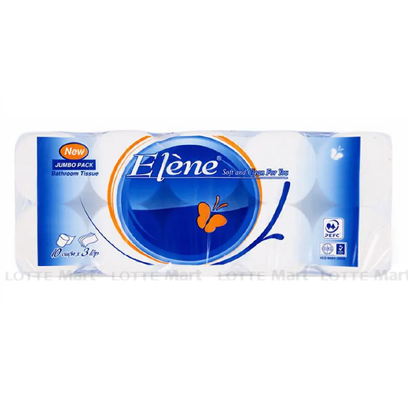 Giấy Vệ Sinh Elène Không Lõi 3 Lớp Lốc 10 Cuộn