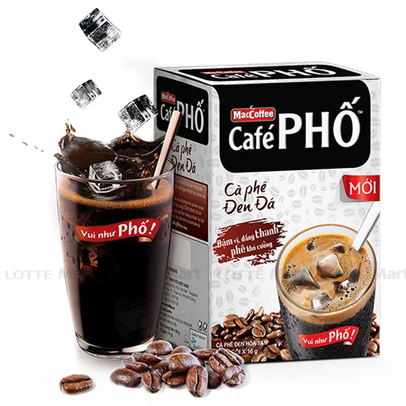 Cà Phê Phố Đen Đá Hộp 160G (10 Gói x 16G)