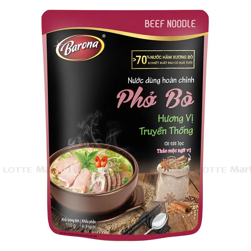 Nước Dùng Hoàn Chỉnh Barona Vị Phở Bò 150g