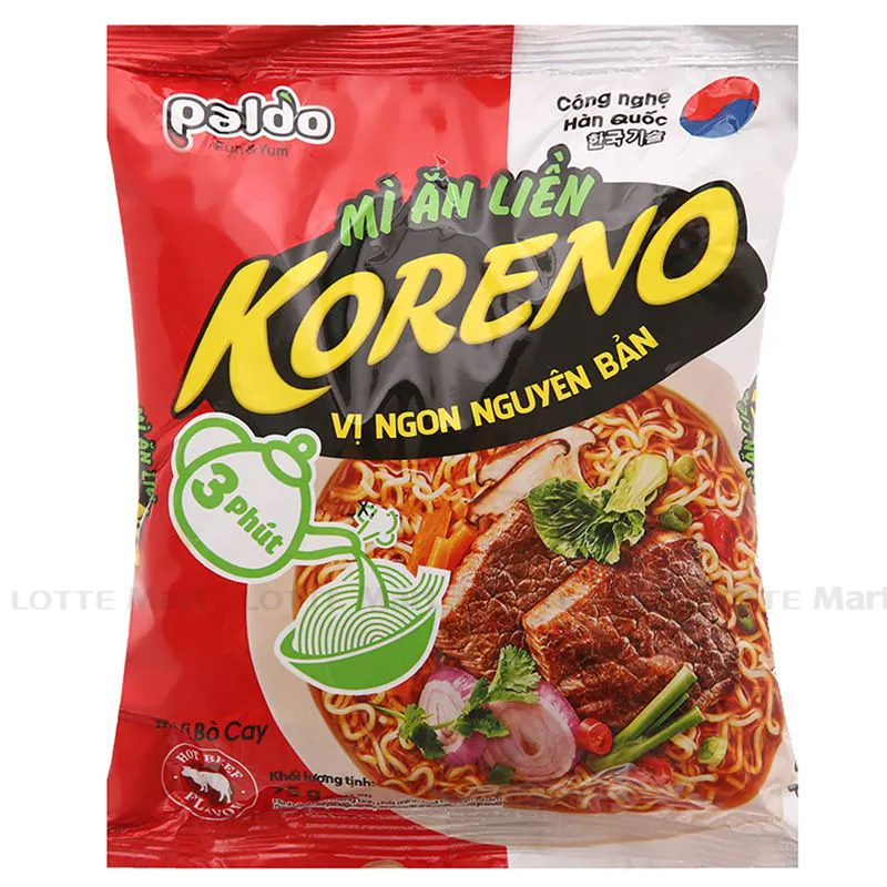 Mì Koreno Vị Bò Cay Paldo 75G
