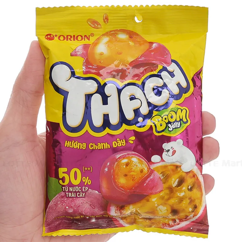 Kẹo Dẻo Thạch Hương Chanh Dây Orion Boom Jelly Gói 52g