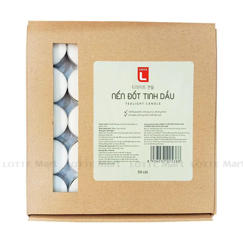 Nến Đốt Tinh Dầu Tealight Choice L Hộp 50 Cái