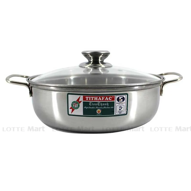 Nồi Inox Tithafac Nắp Kiếng 24cm