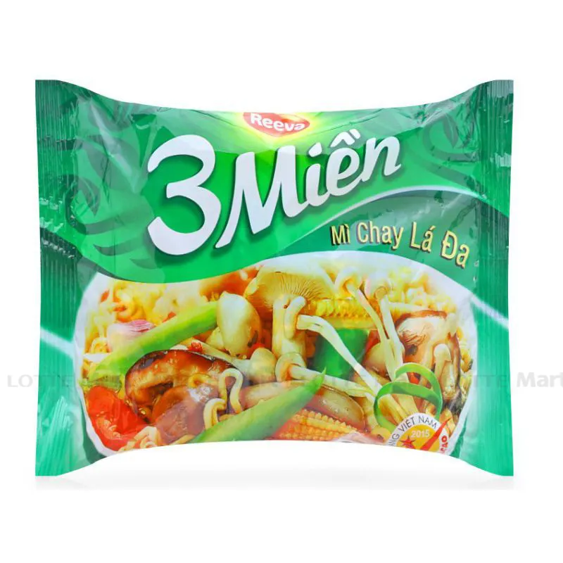 Mì 3 Miền Chay Lá Đa Gói 65G